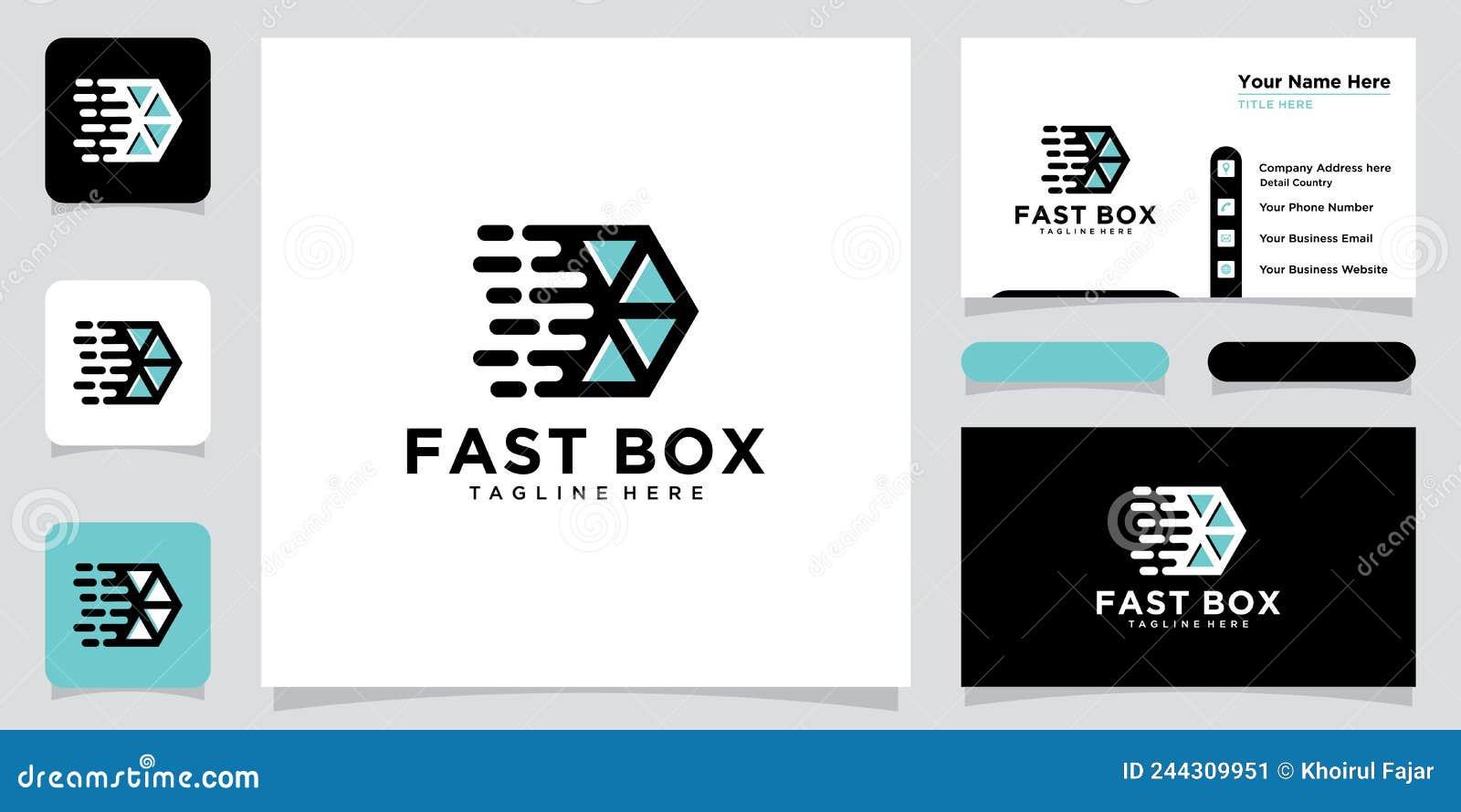Fast Box Logo Vector. Speed Moving Box Logotype Stock Vector ...