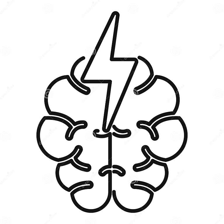 Fast Brain Memory Icon Outline Vector. Work Health Stock Vector ...