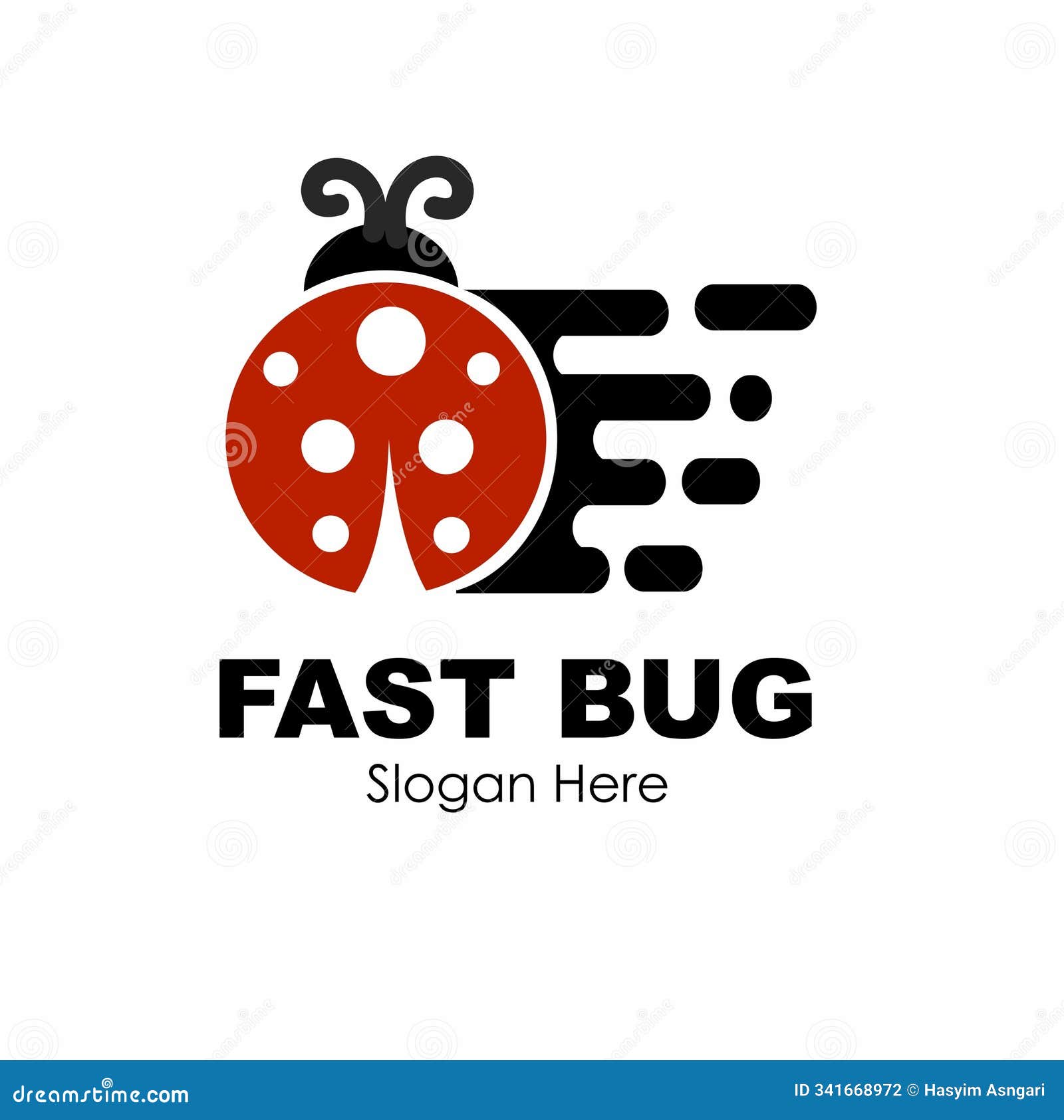Fast Bug Logo Design Concept Stock Illustration - Illustration of ...