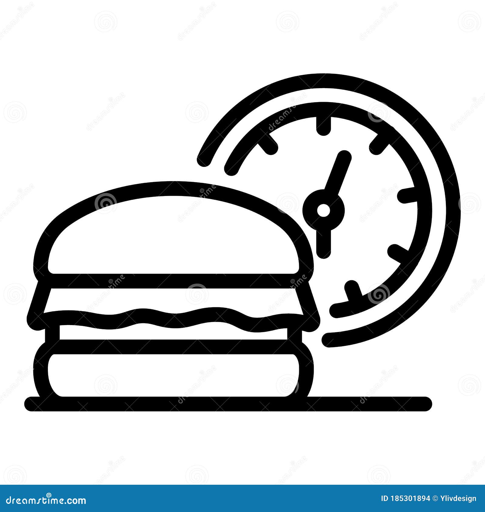 Fast Burger Delivery Icon, Outline Style Stock Vector - Illustration of ...