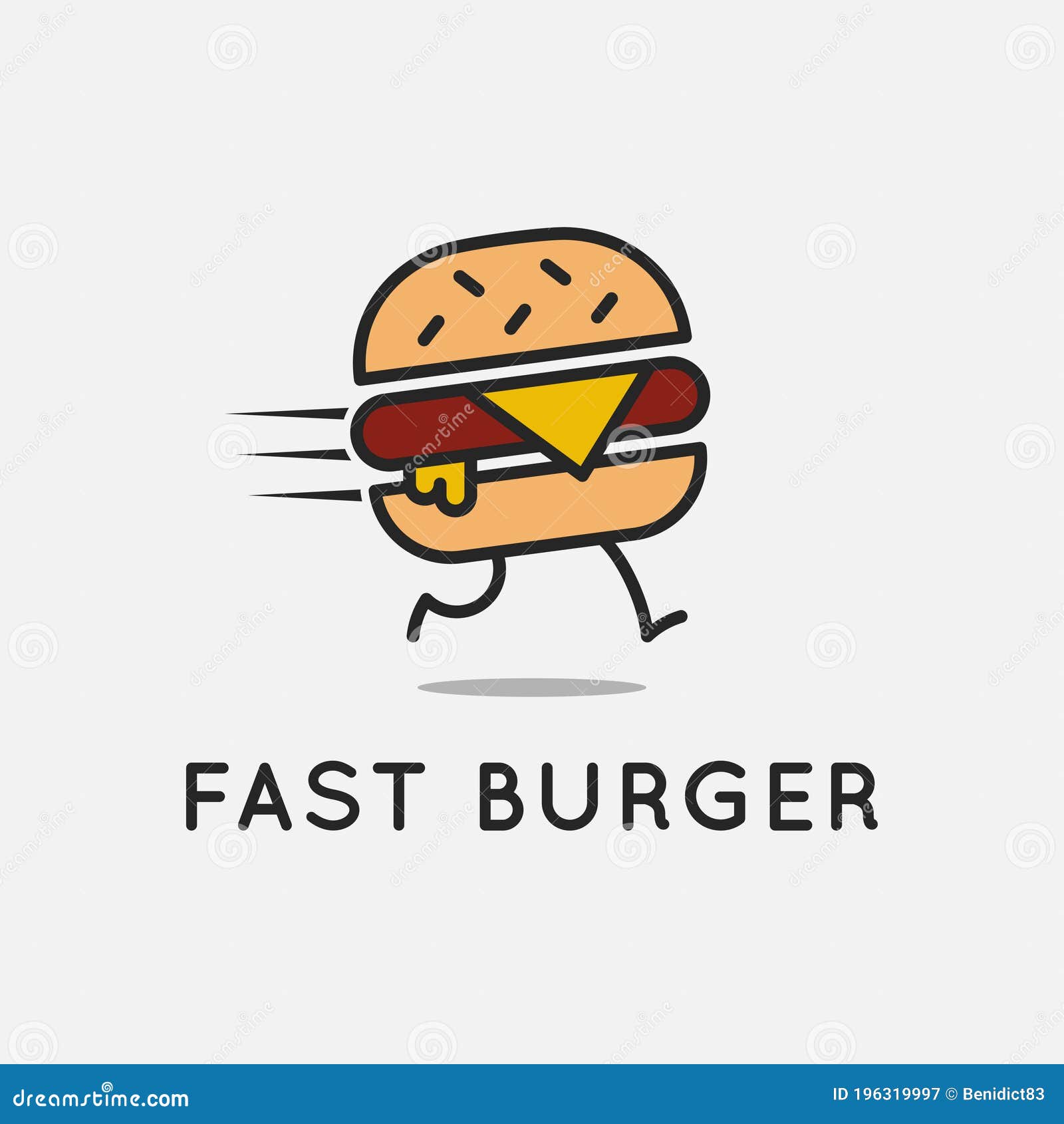 Fast Burger Logo. Running Burger on Background Stock Vector ...