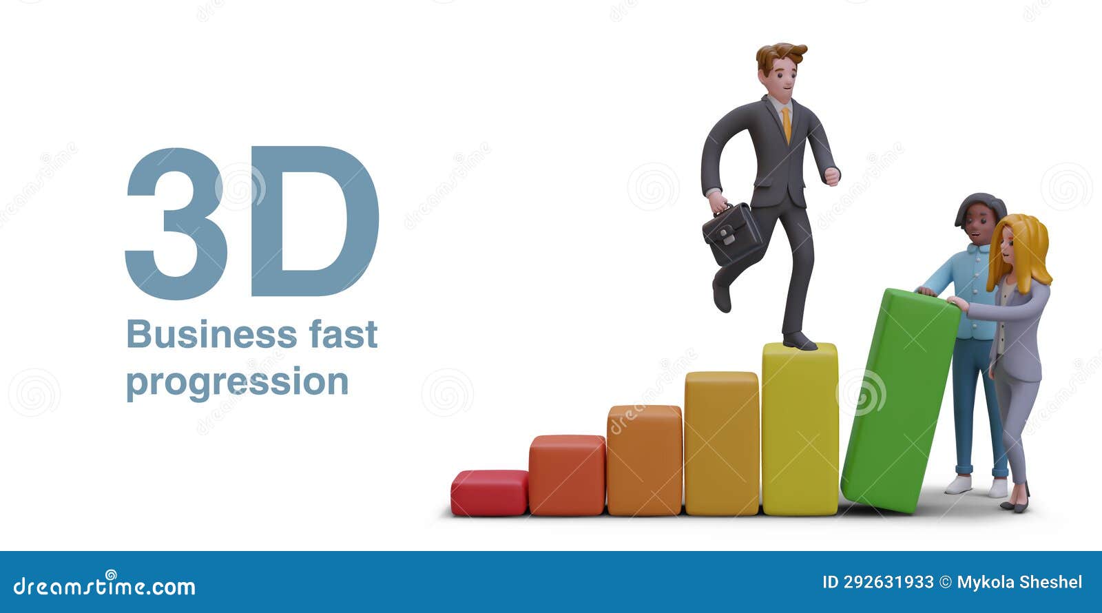 Fast Business Progression. Growth, Transition To New Level Stock ...