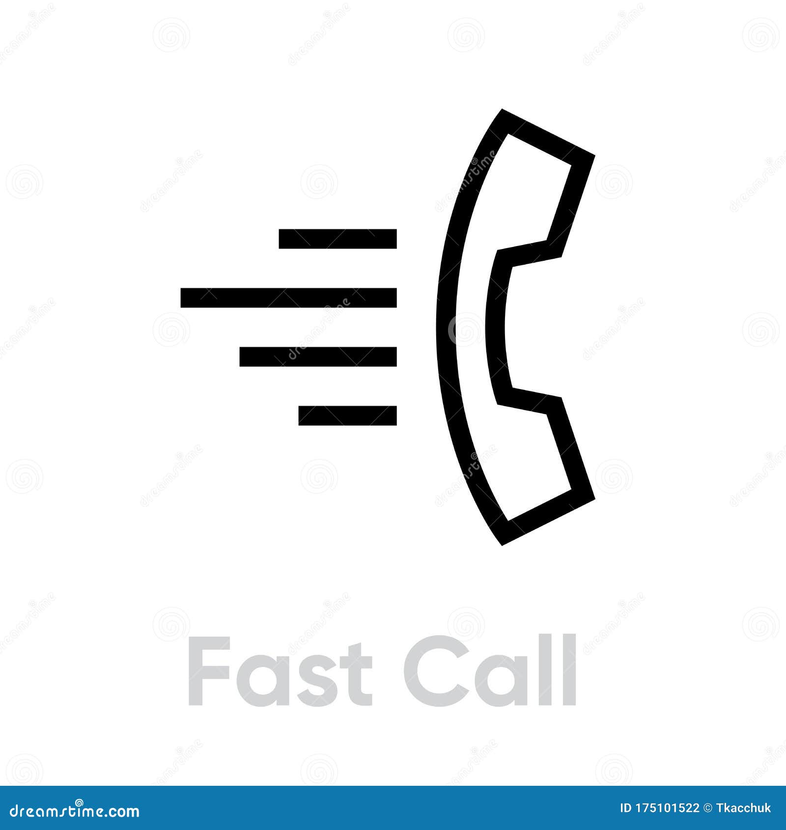 Fast Call Icon. Editable Line Vector Stock Vector - Illustration of ...