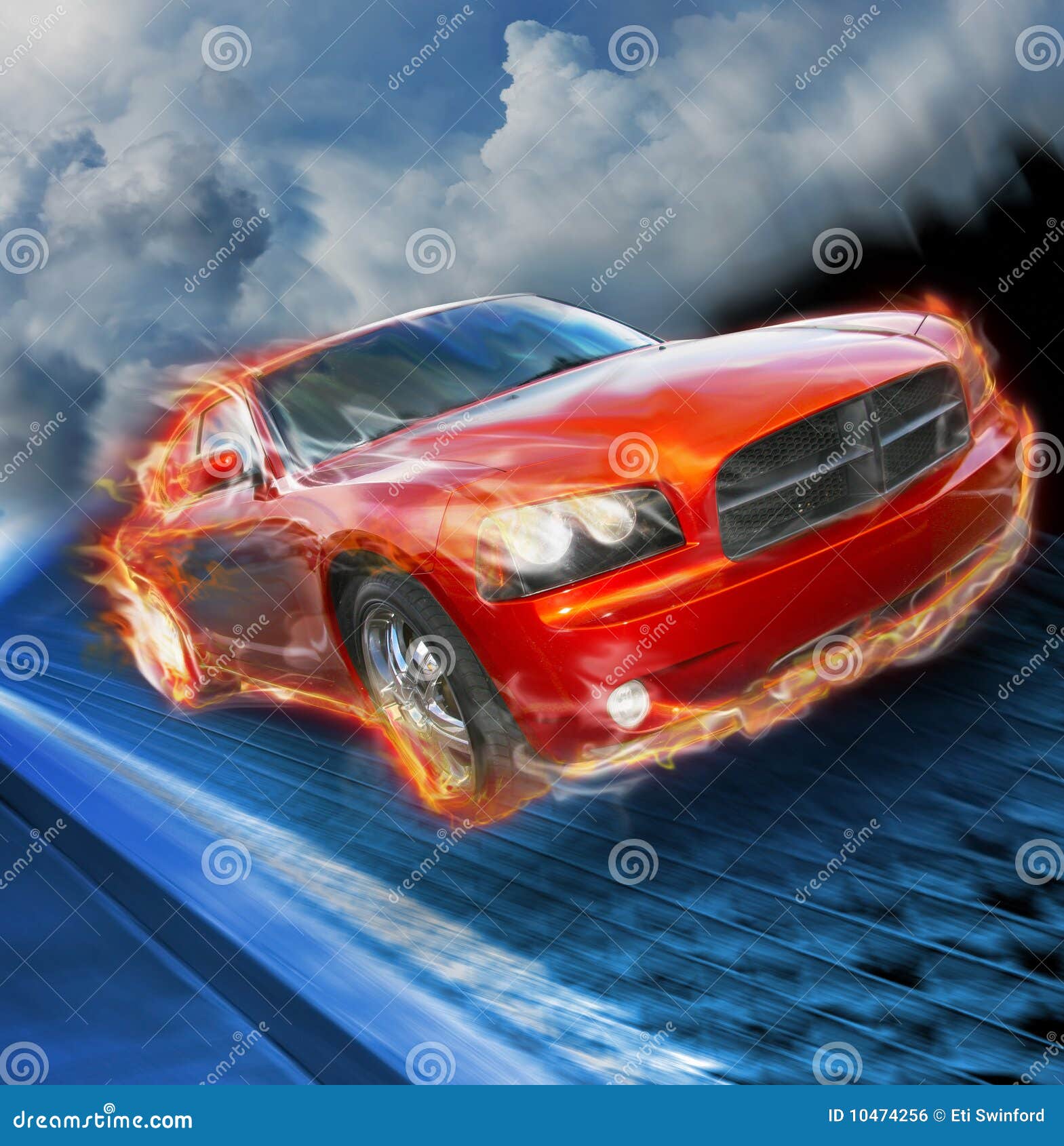 Fast car stock photo. Image of colored, blast, cloudy - 10474256