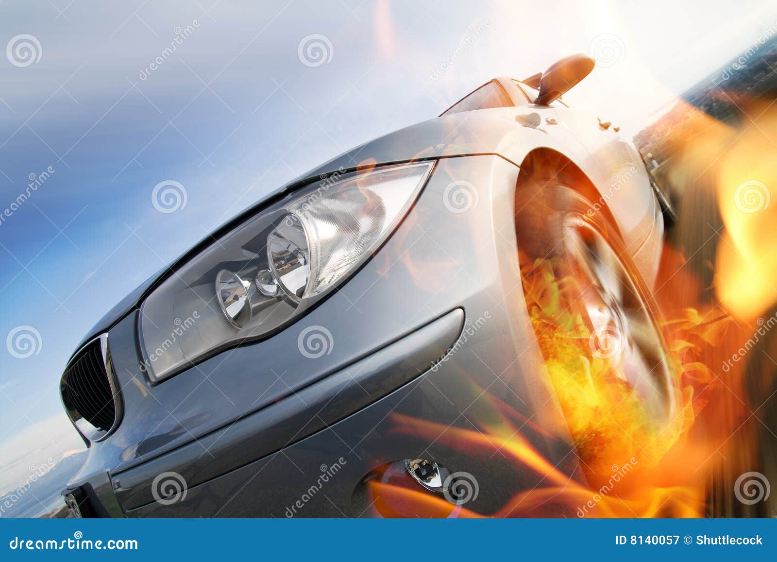 Fast Car Moving with Motion Blur Stock Image - Image of coupe, engine ...