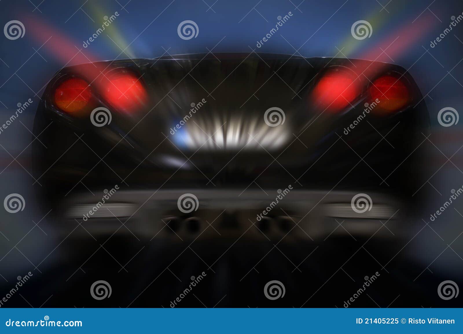Fast car rear view stock image. Image of road, fumes - 21405225