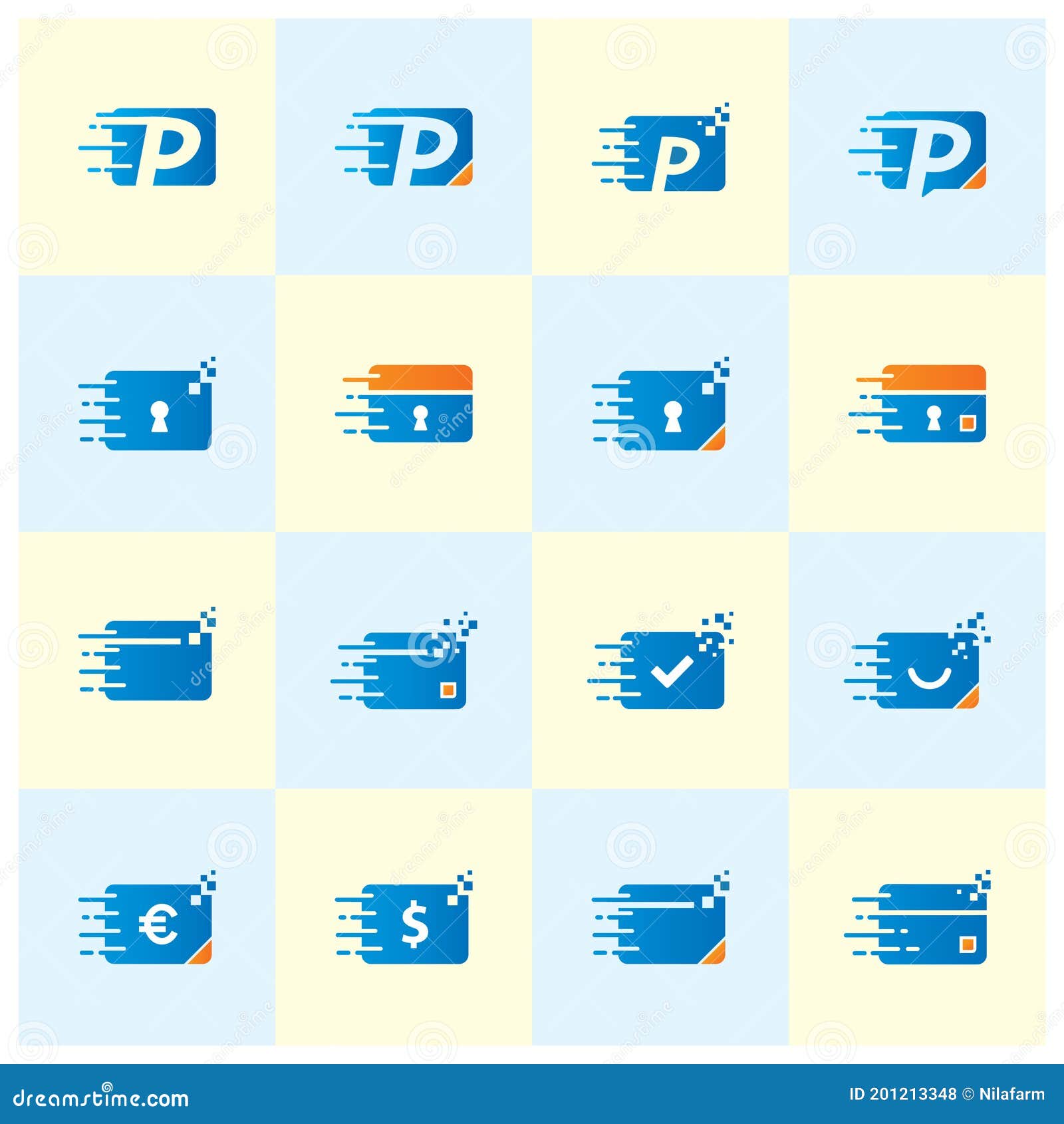 Fast Card Logo Icon Design Template Set Stock Vector - Illustration of ...