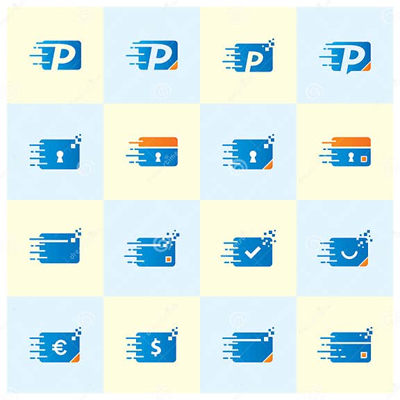 Fast Card Logo Icon Design Template Set Stock Vector - Illustration of ...