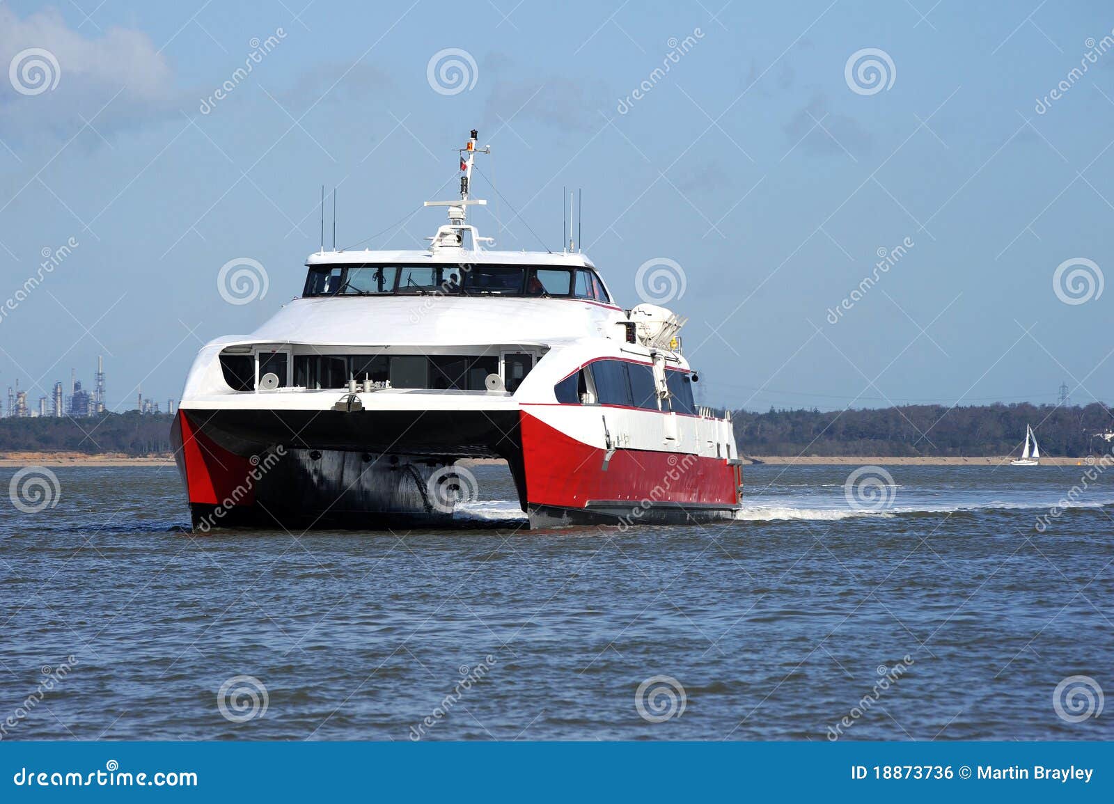 Fast Catamaran on the Solent Stock Photo - Image of ocean, england ...