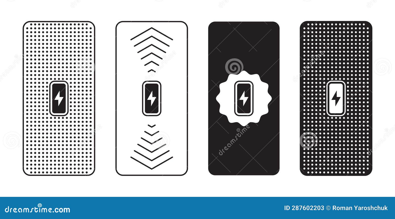 Fast Charge Symbols. Wireless Charger Place. Phone Charge Stock Vector ...