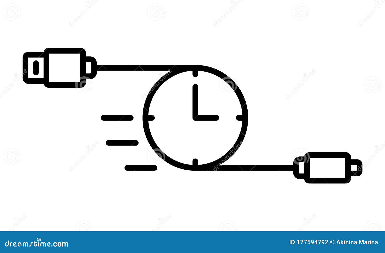 Fast Charging Concept. Linear Icon of Quick Charger. Black Simple ...