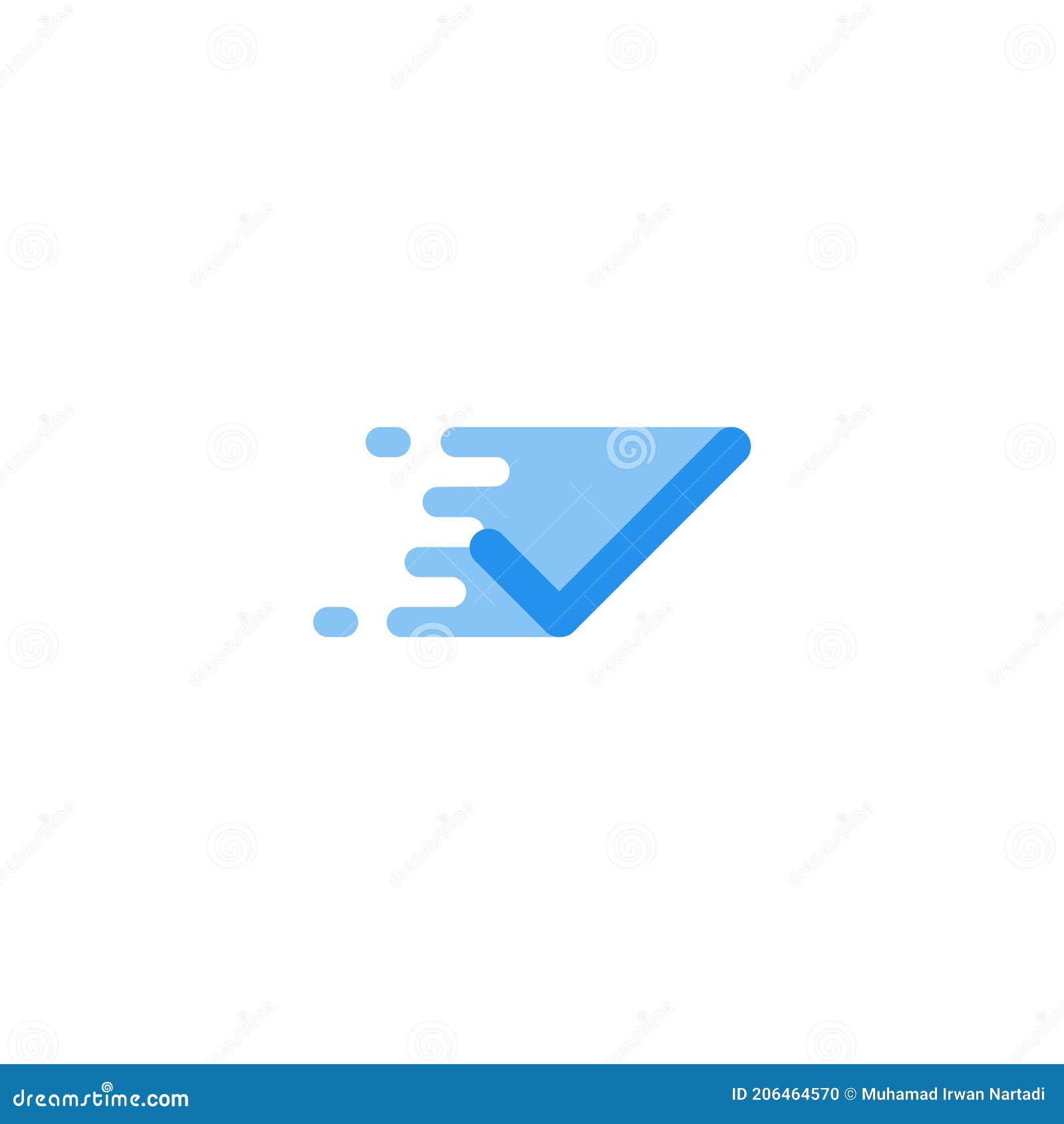 Fast check icon stock vector. Illustration of test, blue - 206464570