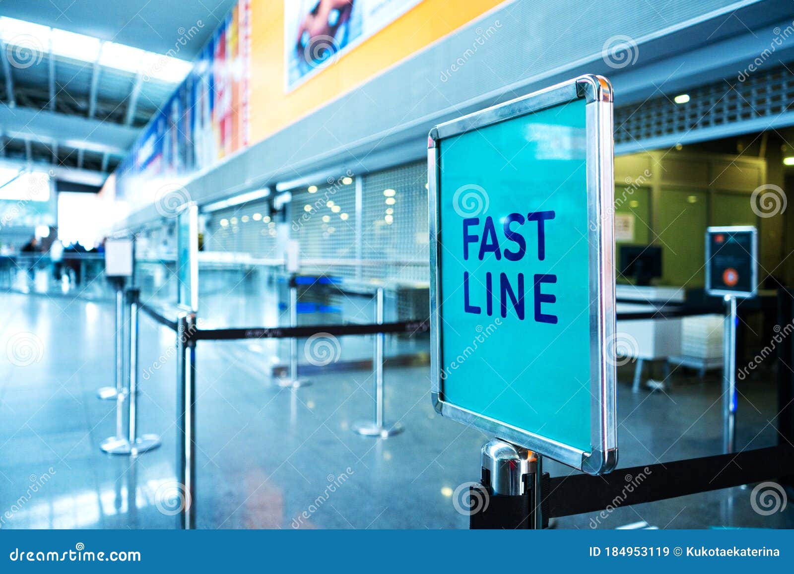 Fast Check-in Line at the Airport for VIP Airline Passengers Stock ...