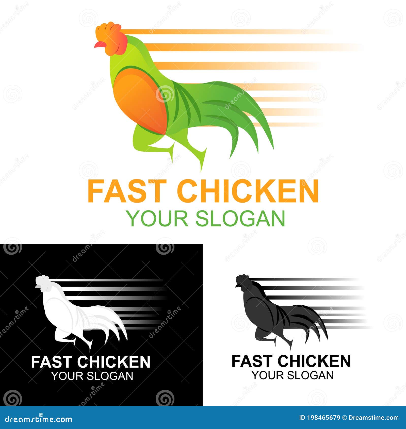 Fast chicken logo stock vector. Illustration of design - 198465679