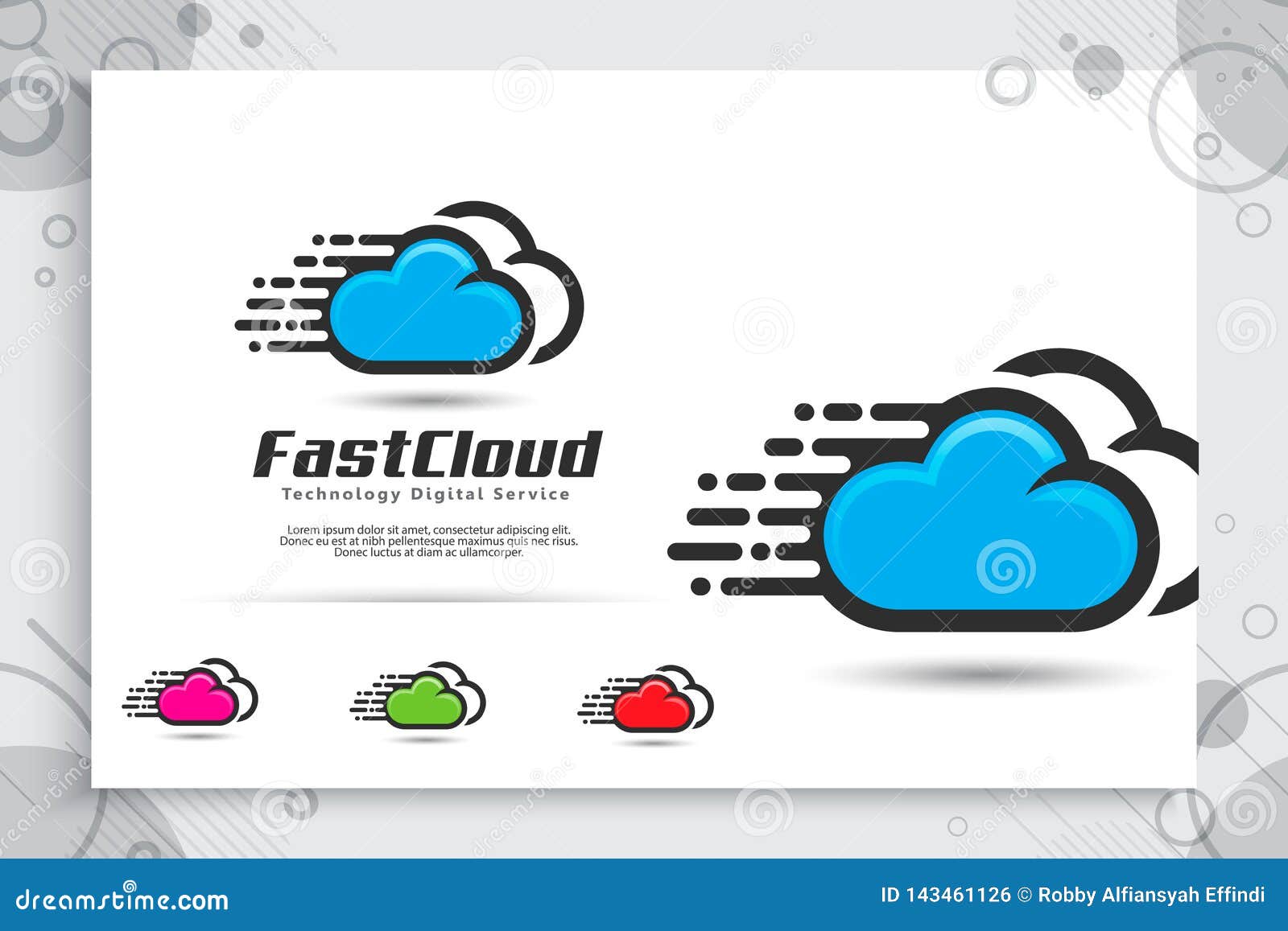 Fast Cloud Data Vector Logo for Technology Data Service with Modern ...