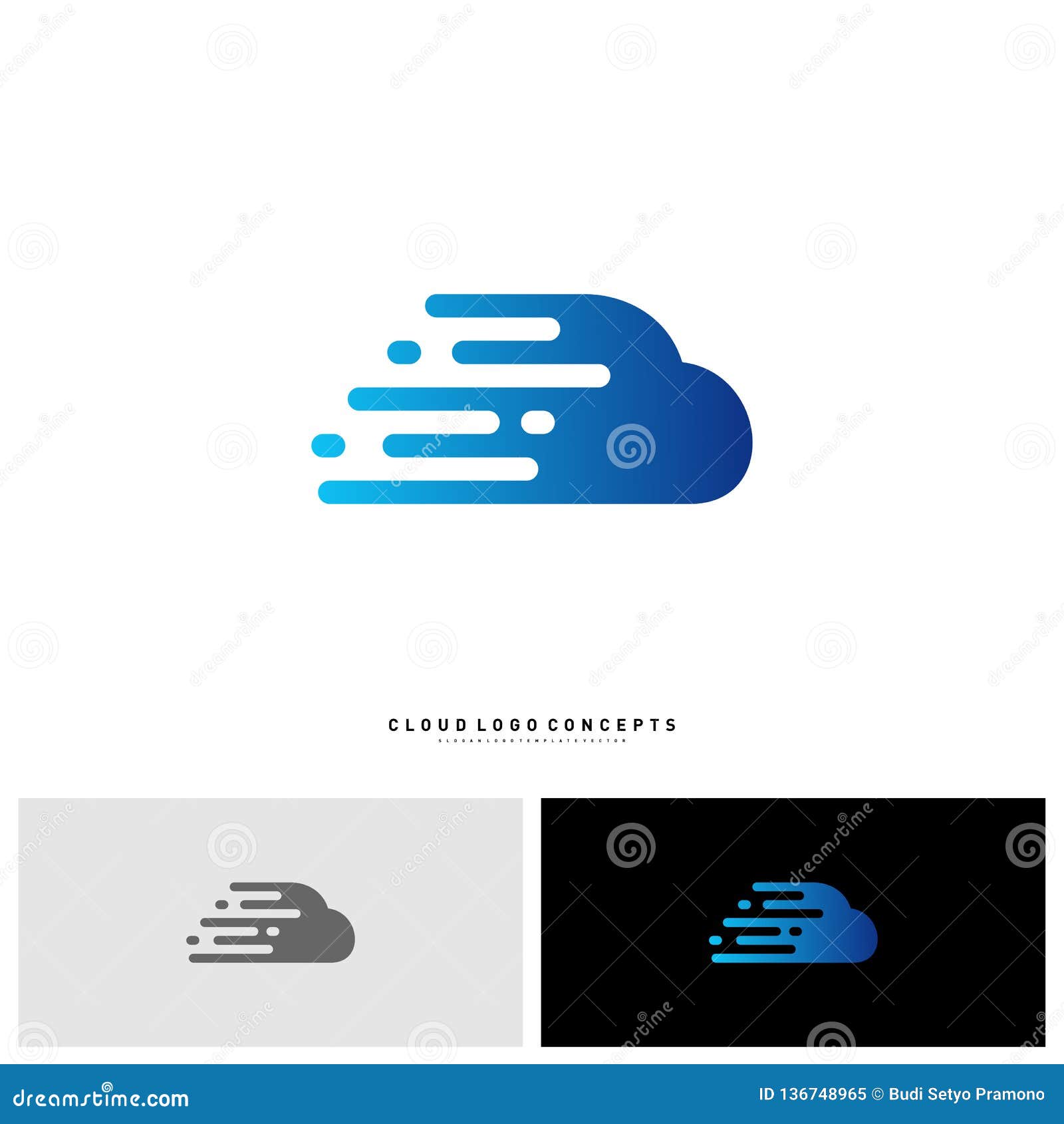 Fast Cloud Logo Design Concept Vector. Tech Cloud Logo Template Vector Stock Illustration ...