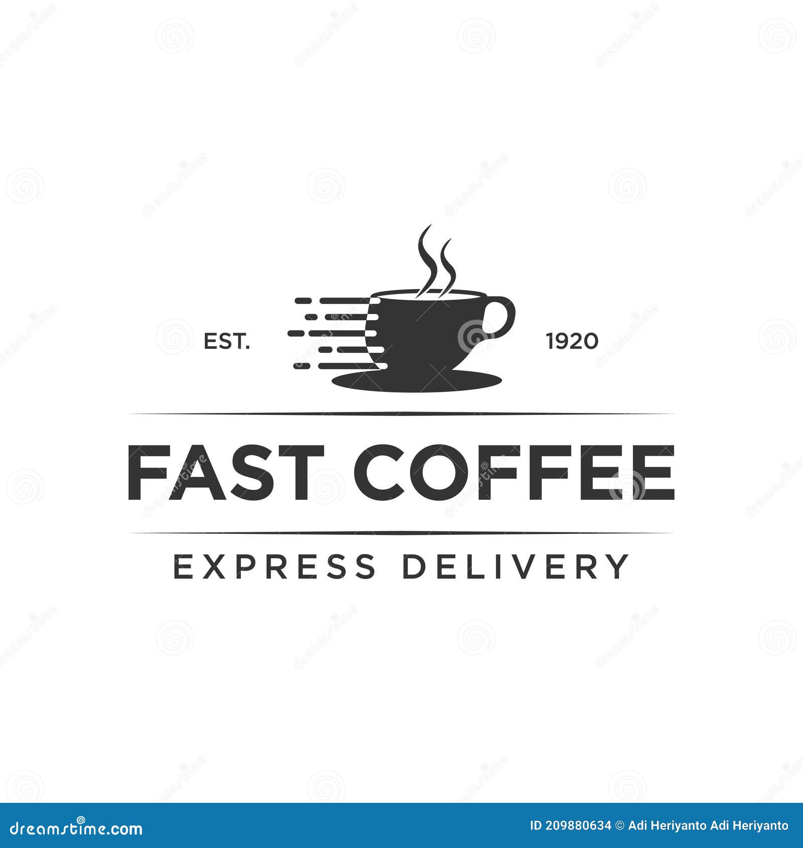 Fast coffee logo design stock vector. Illustration of brand - 209880634