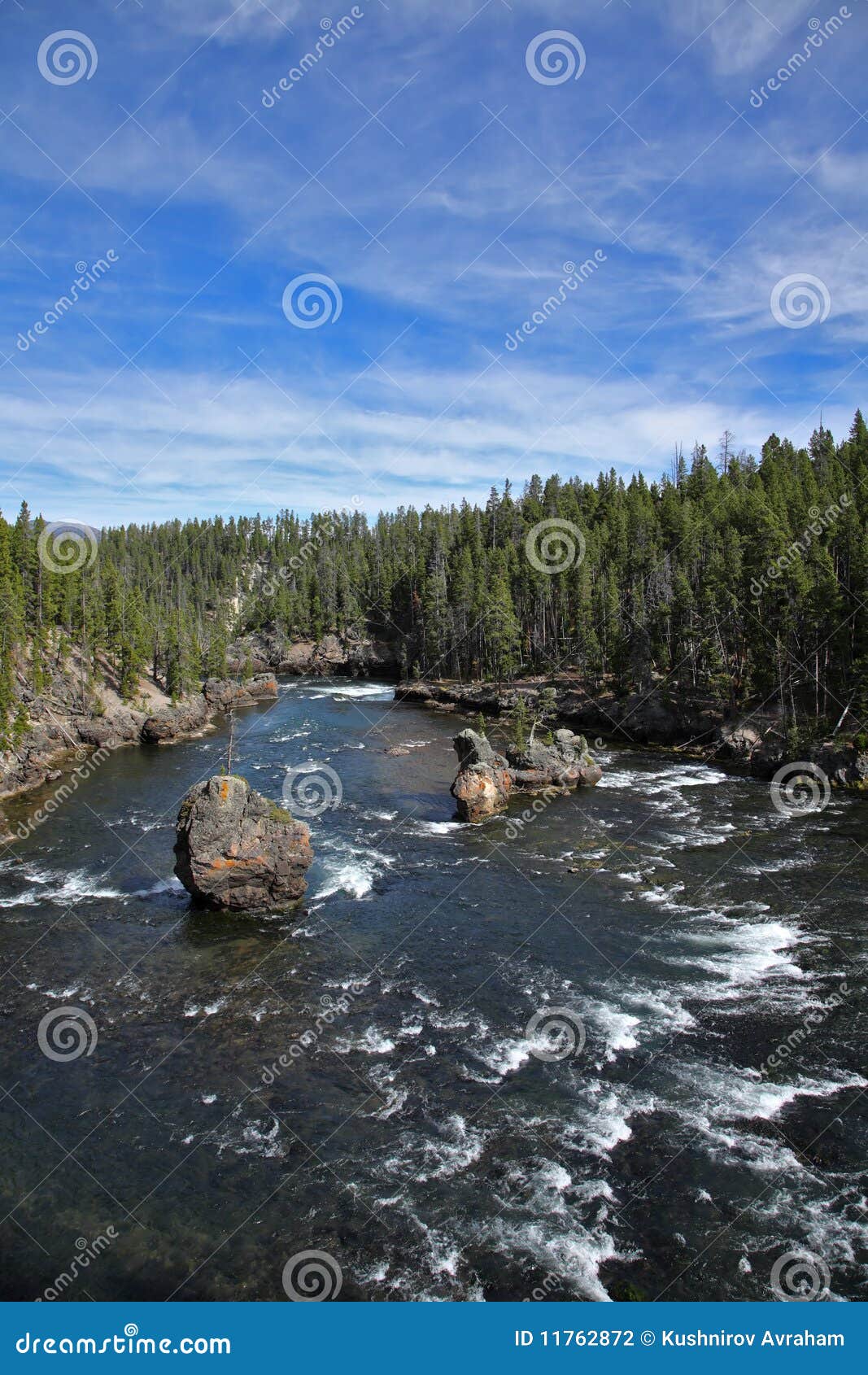 The Fast and Cold River in Canada Stock Photo - Image of landscape ...