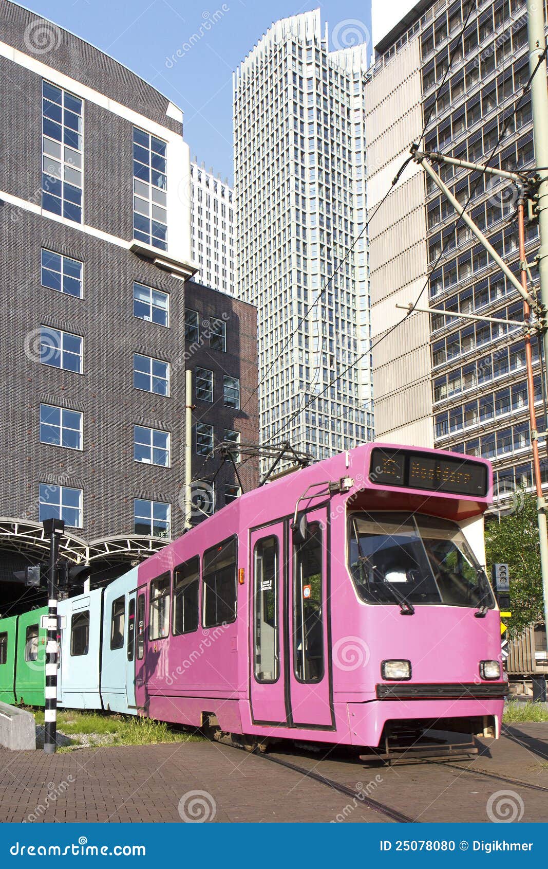 Fast Colorful Tram stock photo. Image of heading, block - 25078080