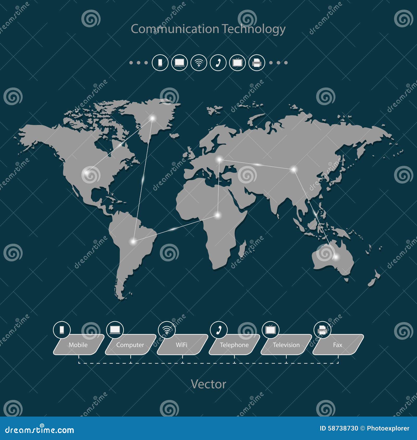 Fast communication stock vector. Illustration of global - 58738730