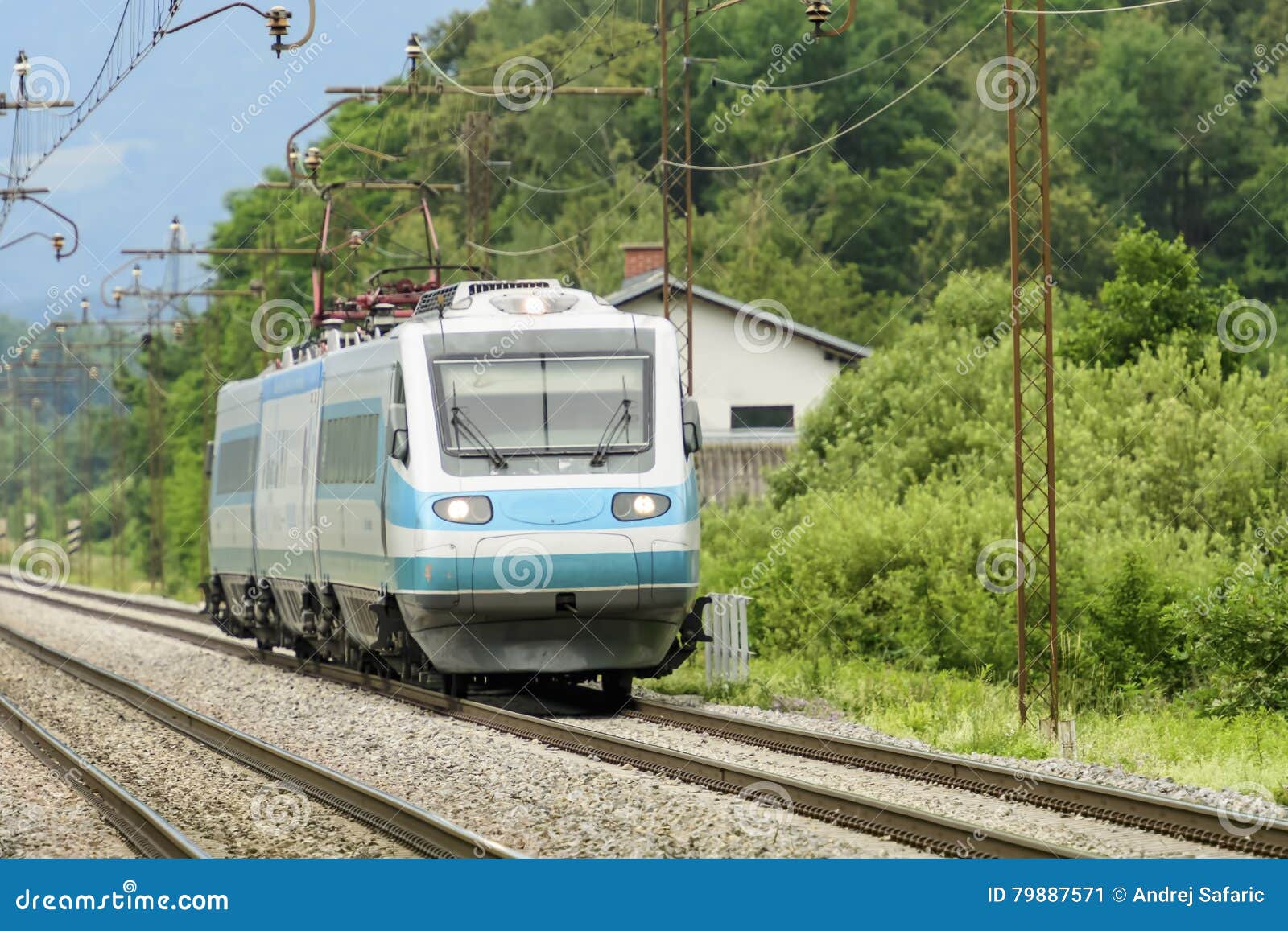 Fast commuter train stock image. Image of abstract, motion - 79887571
