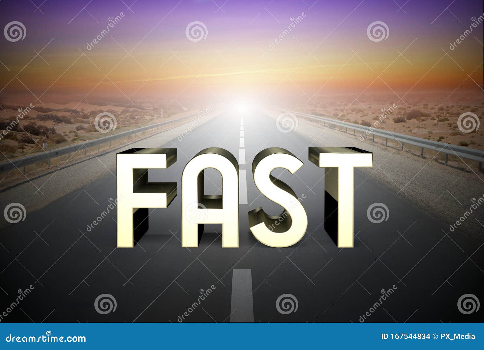 Fast Concept, Road - 3D Rendering Stock Illustration - Illustration of ...