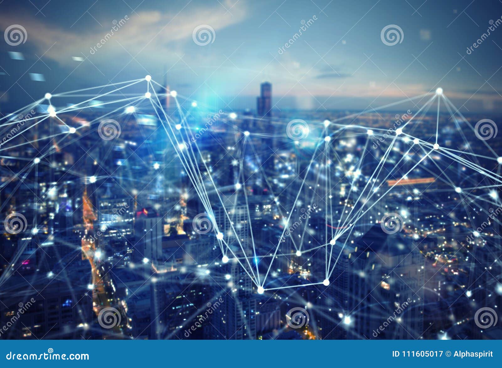 Fast Connection in the City. Abstract Technology Background Stock Image ...