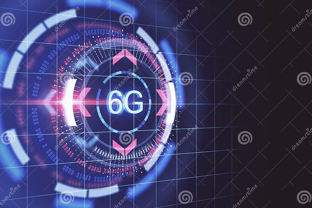 Fast Connection Network Concept with 6G Inscription on Digital Button ...