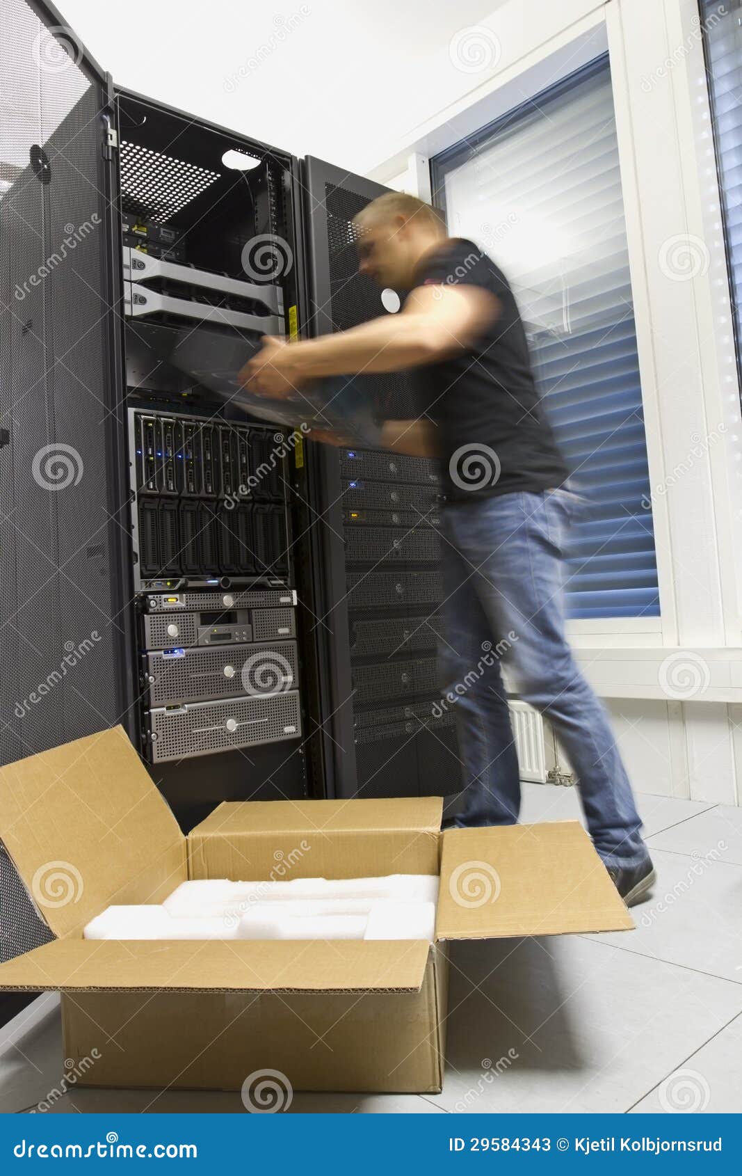 Fast it Consultant Install a Router or Server Stock Image - Image of ...
