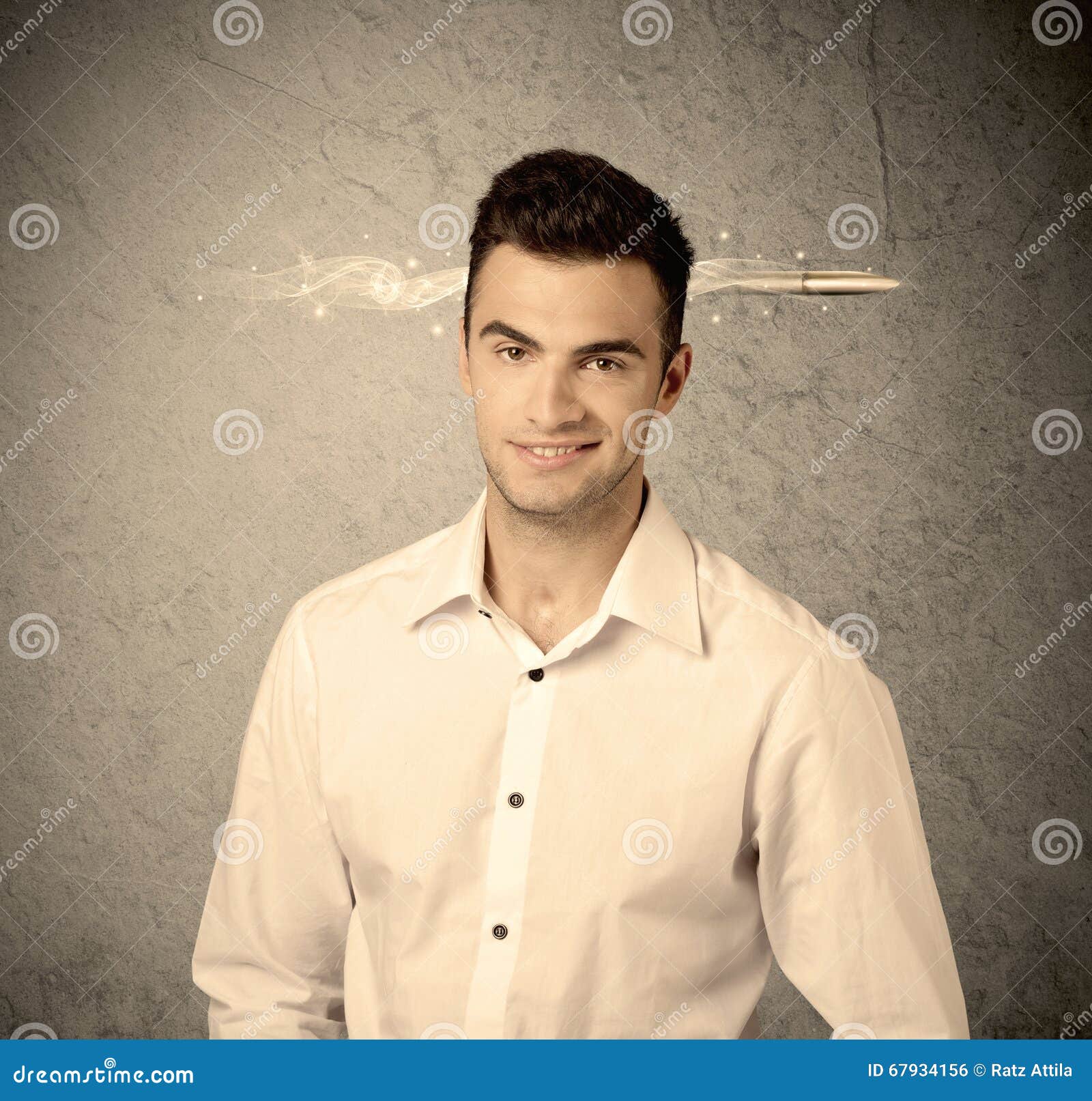 Fast Creative Sales Guy with Smoking Bullet Stock Photo - Image of fast ...