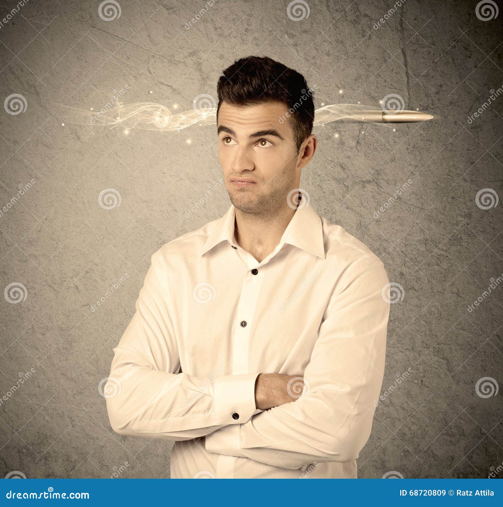 Fast Creative Sales Guy with Smoking Bullet Stock Image - Image of ...