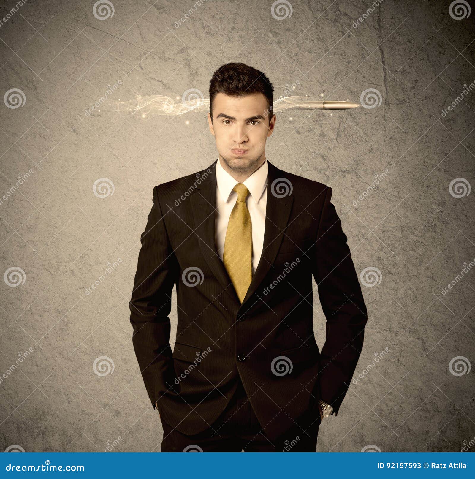 Fast Creative Sales Guy with Smoking Bullet Stock Image - Image of ...
