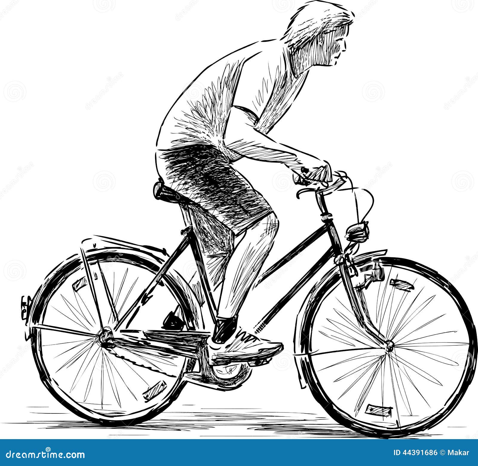 Fast cyclist stock vector. Illustration of adult, exercise - 44391686