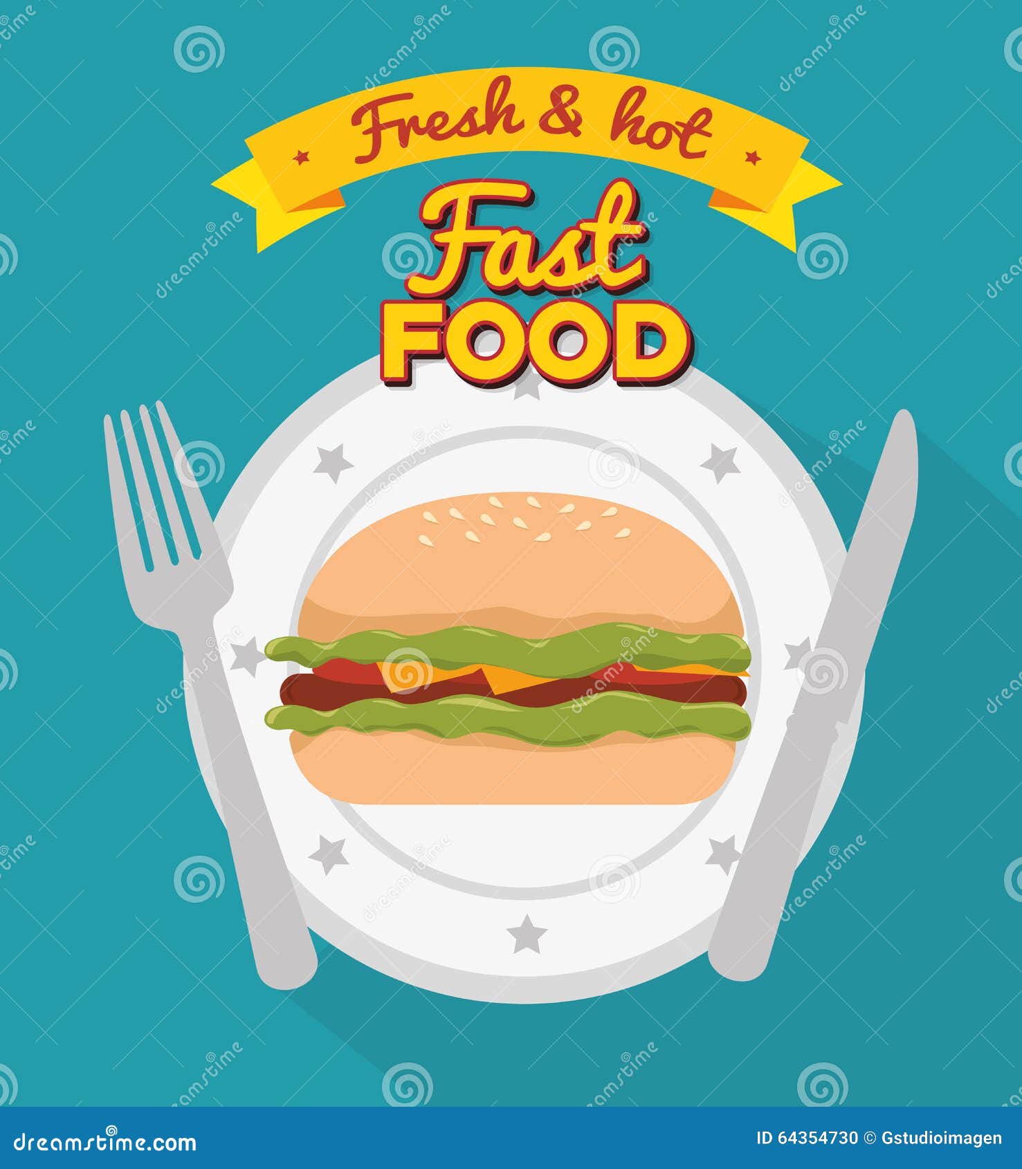 Fast and delicious food stock illustration. Illustration of food - 64354730