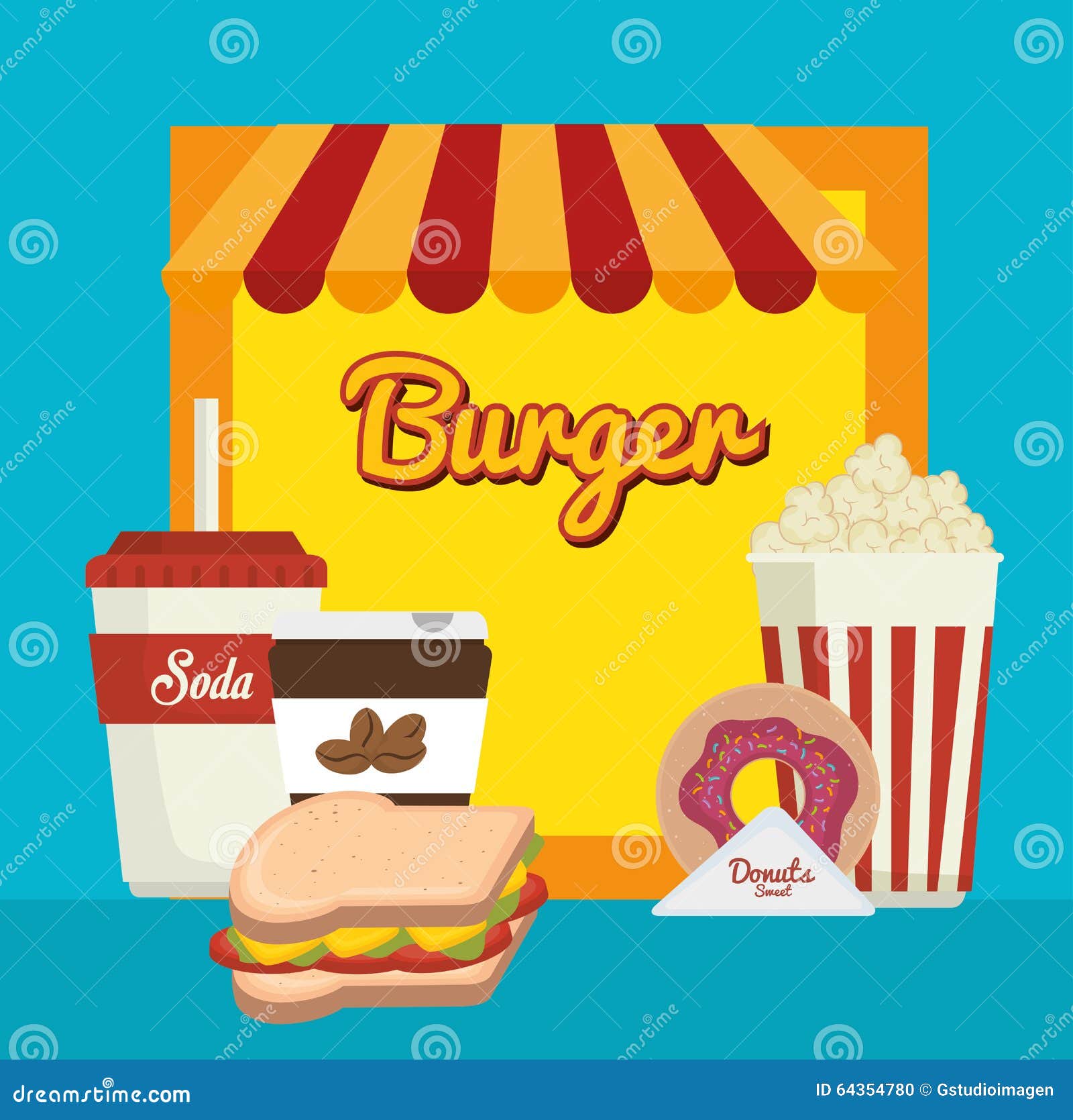 Fast and delicious food stock illustration. Illustration of fresh ...