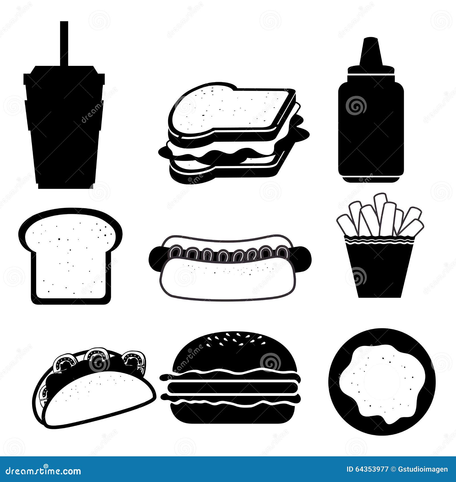 Fast and delicious food stock vector. Illustration of calorie - 64353977