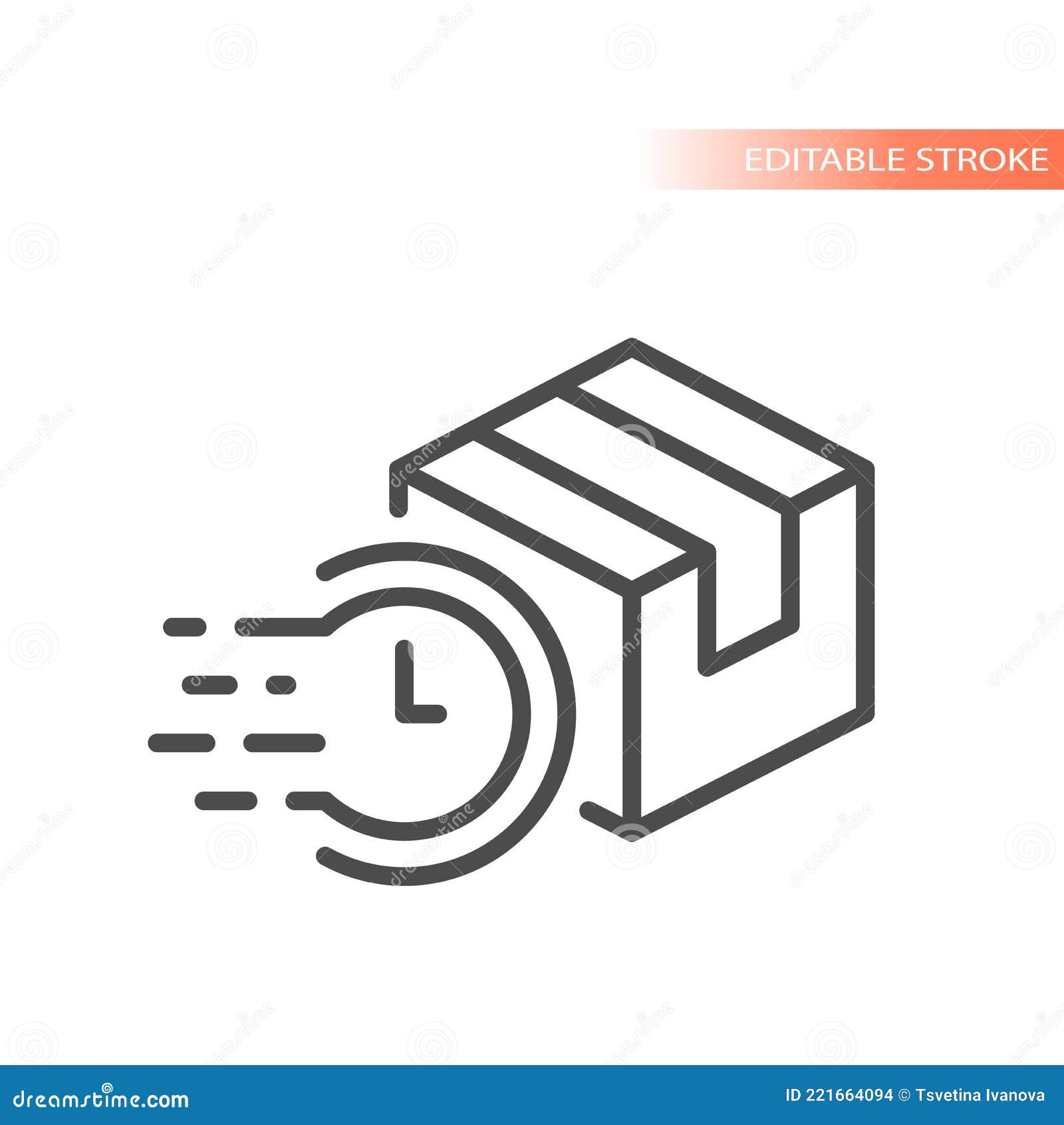 Fast Delivery Box with Clock, on Time Icon Stock Vector - Illustration ...