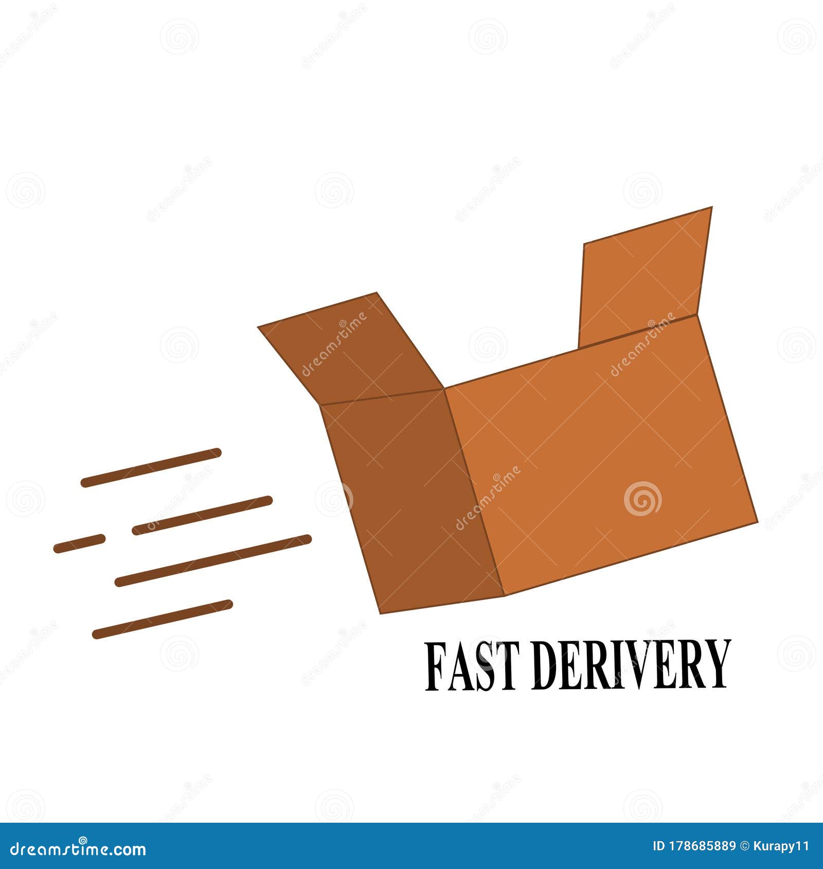 Fast delivery box. stock illustration. Illustration of vector - 178685889