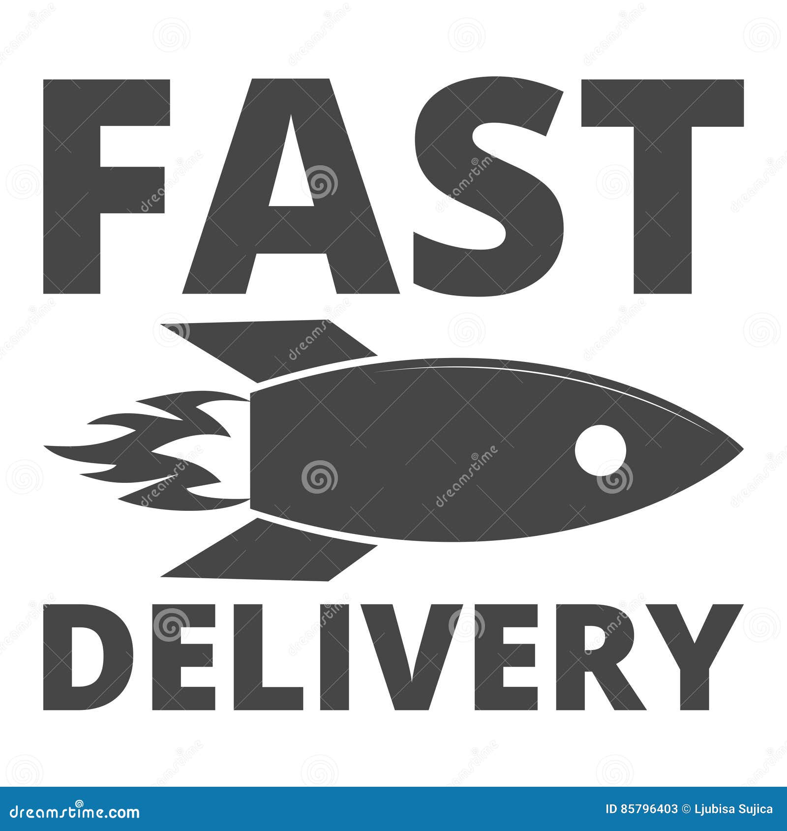 Fast Delivery Concept with Rocket Stock Vector - Illustration of icon ...