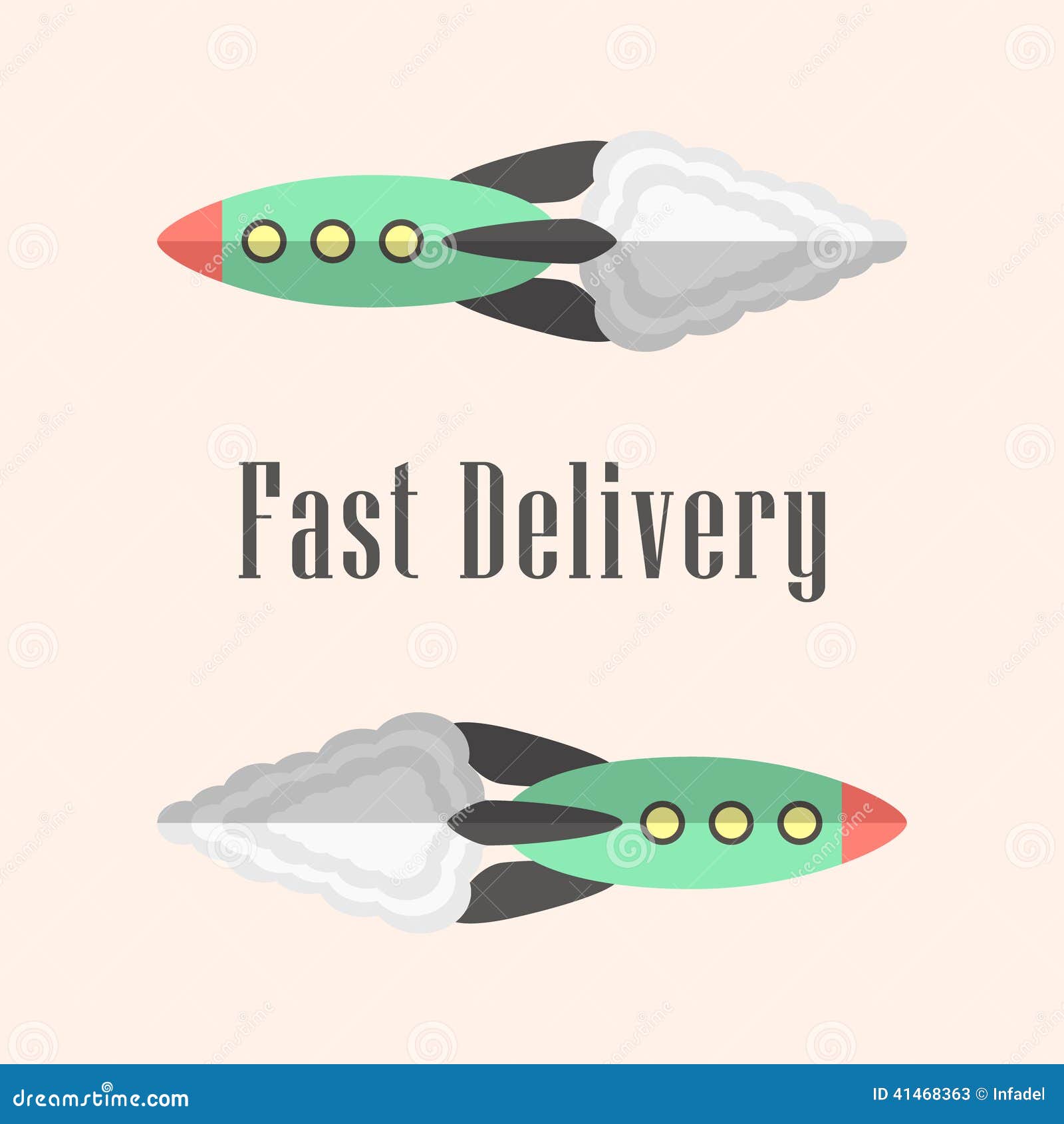 Fast Delivery Concept with Rockets Stock Vector - Illustration of ...