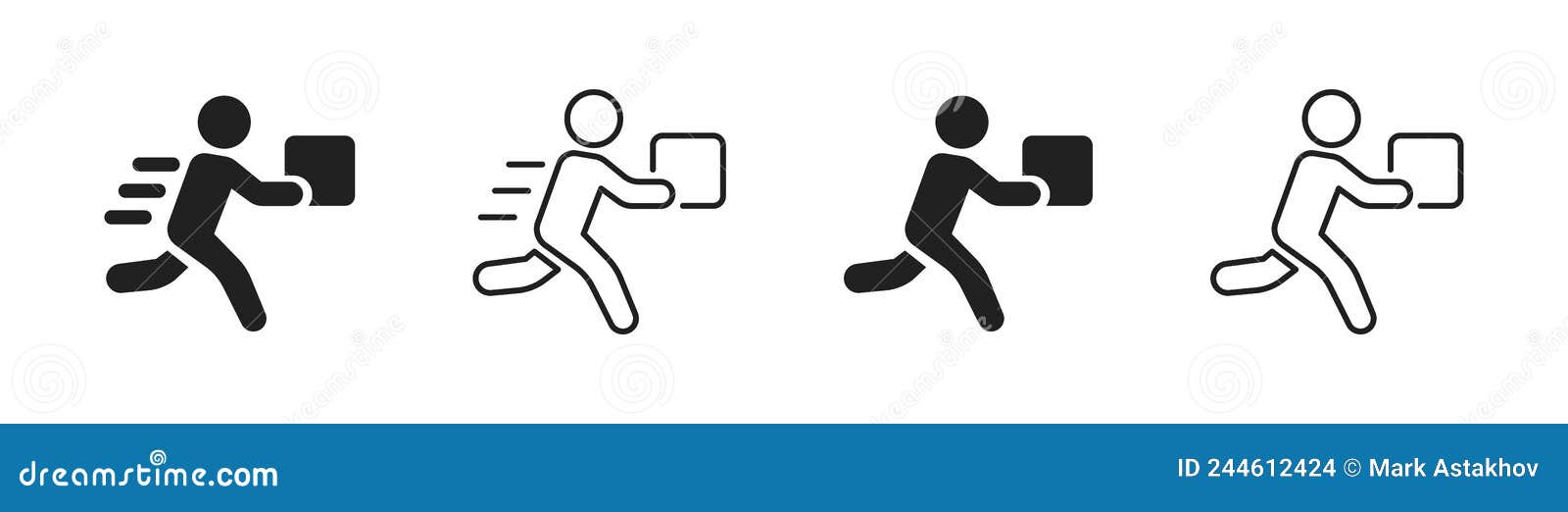 Fast Delivery Icon. Courier Symbol Set Stock Vector - Illustration of ...