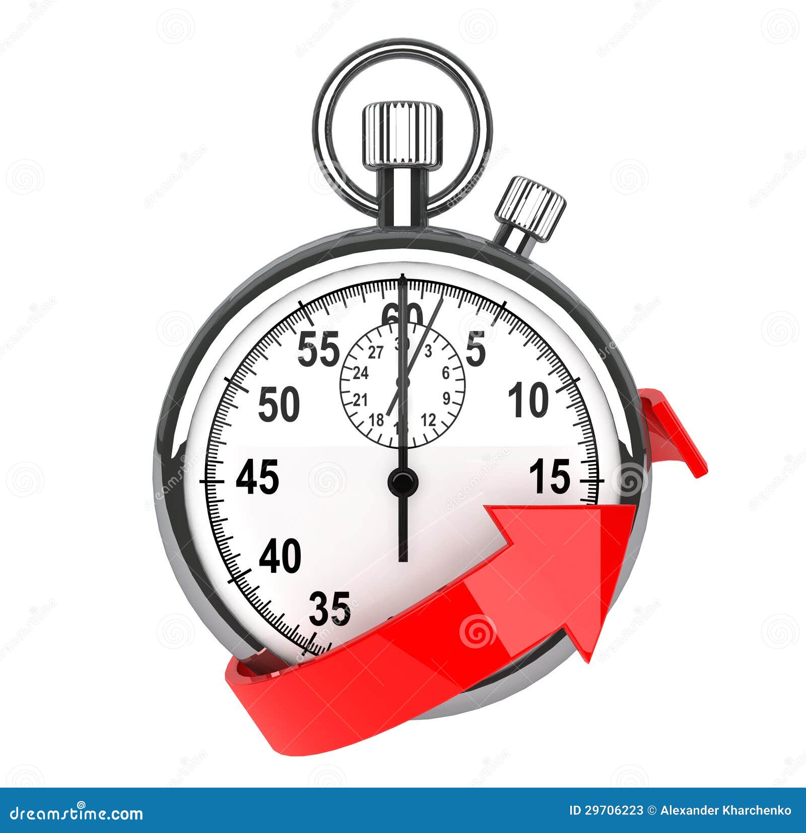 Stopwatch with red arrow stock illustration. Illustration of icon ...