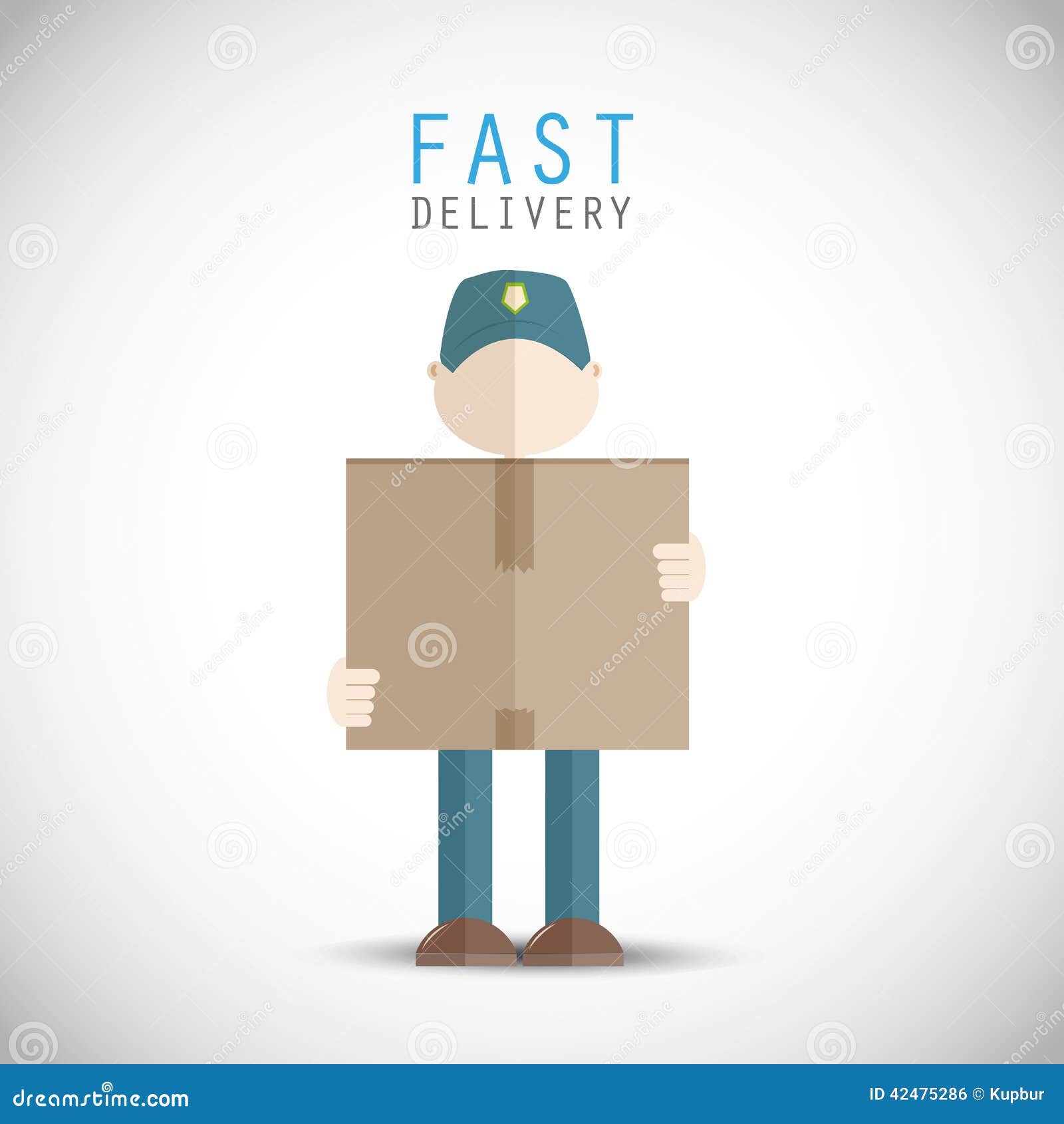 Fast delivery man stock vector. Illustration of industry - 42475286