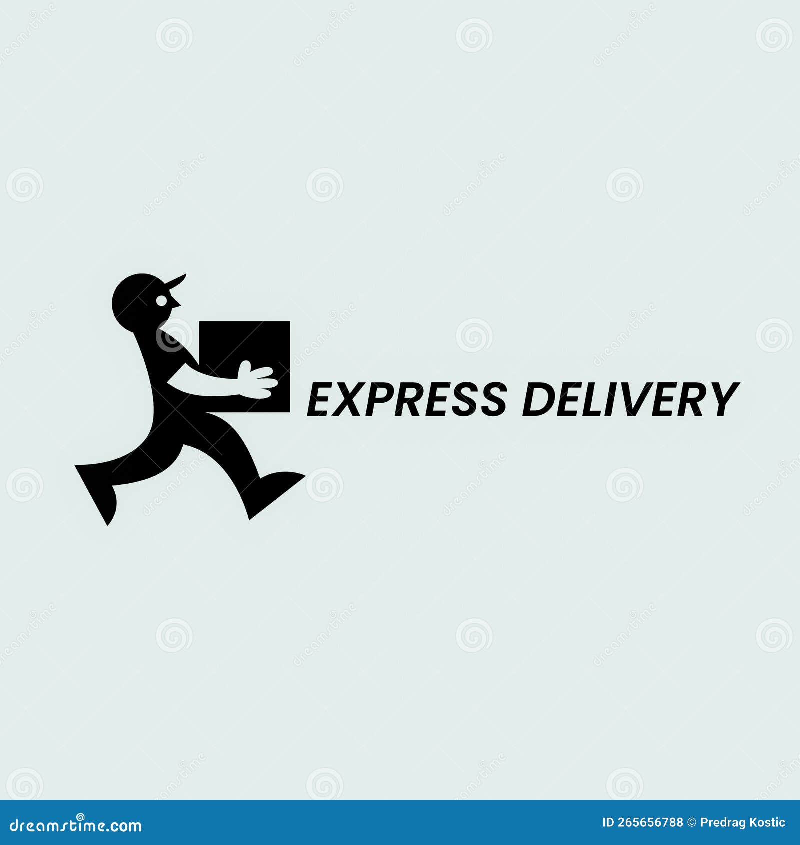 Fast delivery man logo stock illustration. Illustration of flat - 265656788