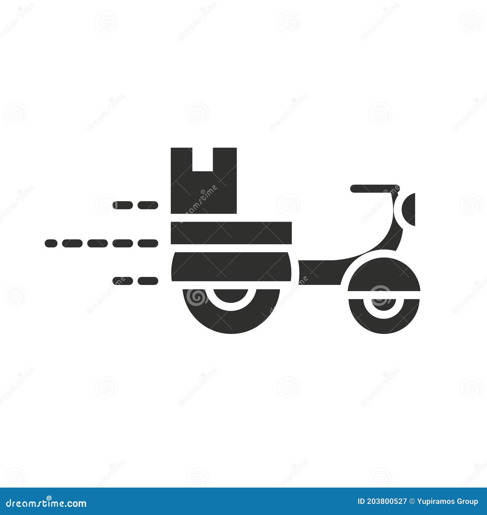 Fast Delivery Motorcycle Cardboard Box Line Design Stock Vector ...
