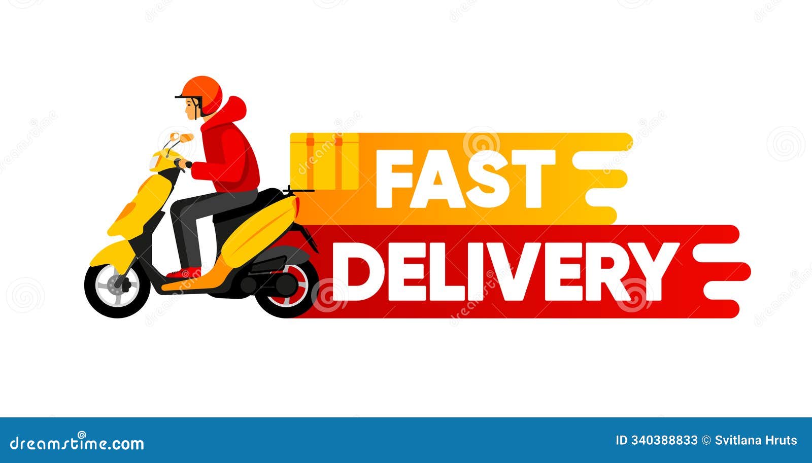 Fast Delivery Service Concept. Courier and Fast Delivery Inscription ...