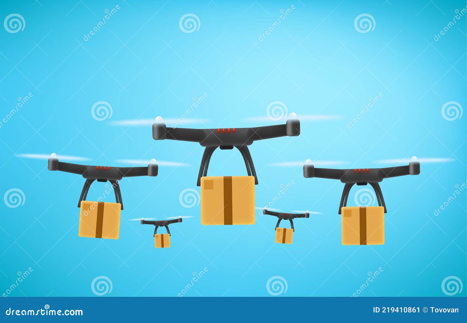 Fast Delivery Service by Drones Stock Vector - Illustration of ...