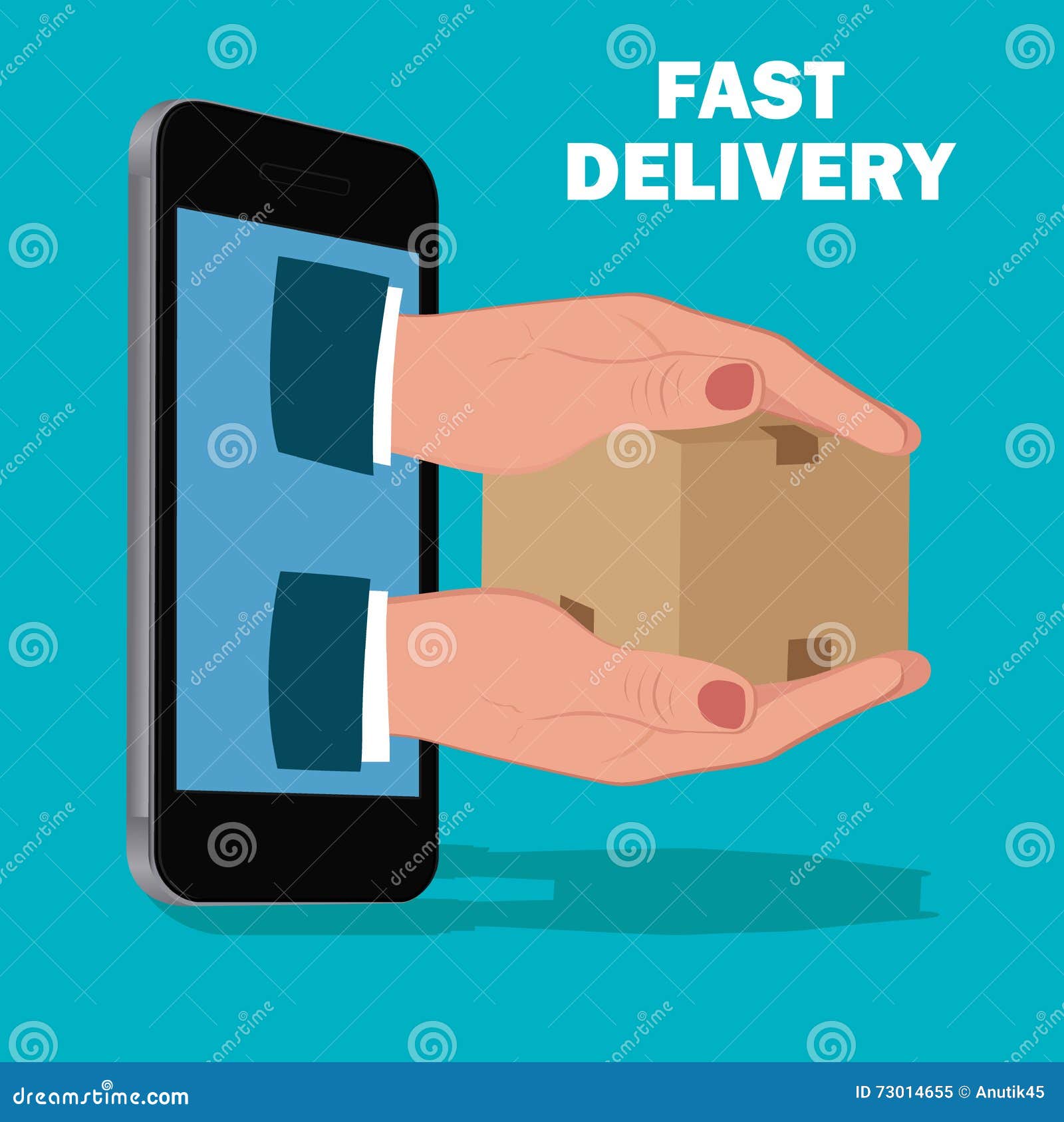 Fast Delivery Service, Flat Design, Vector Illustration Stock Vector ...