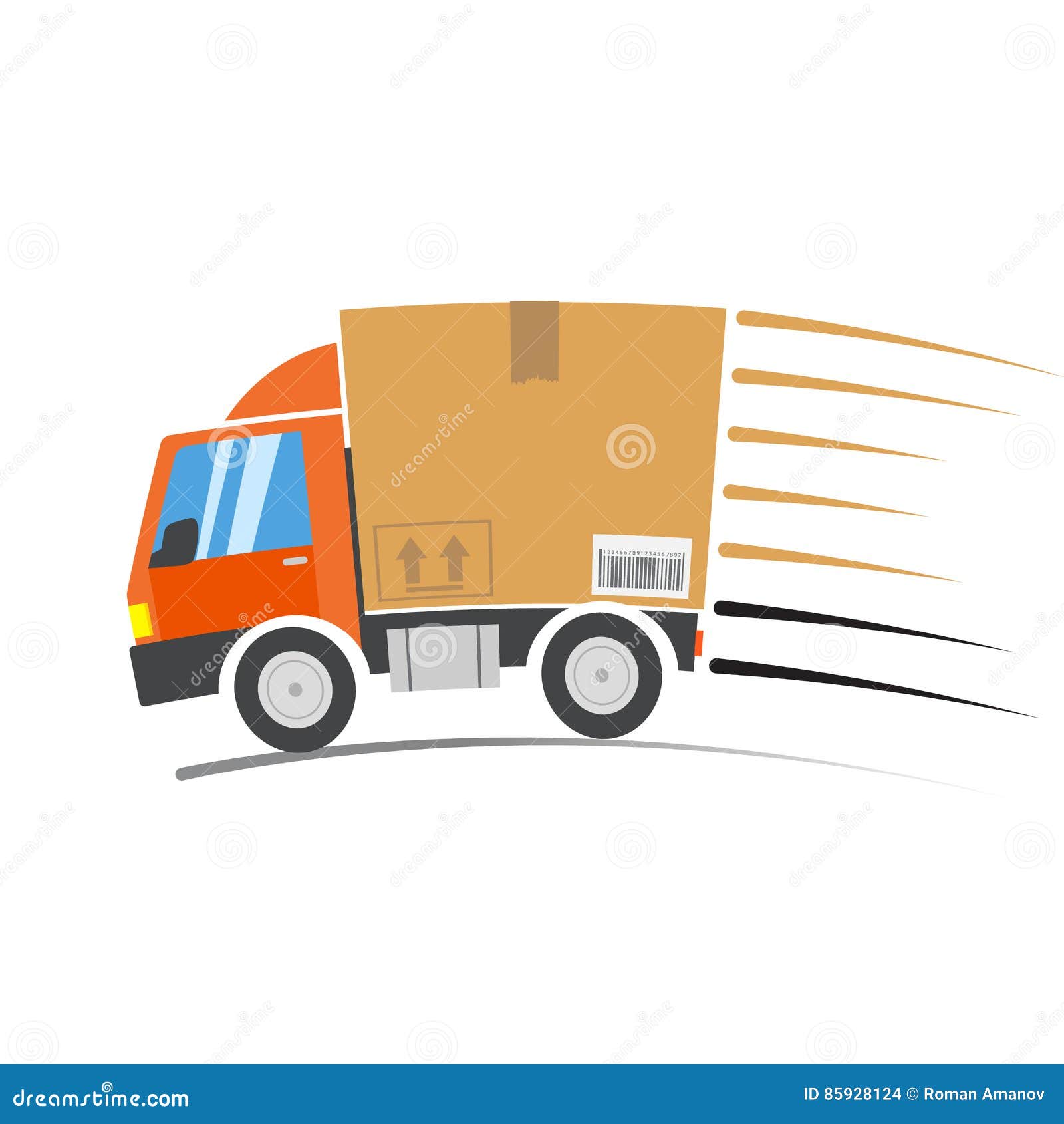 Fast Delivery Truck with Motion Lines, Vector Stock Vector ...