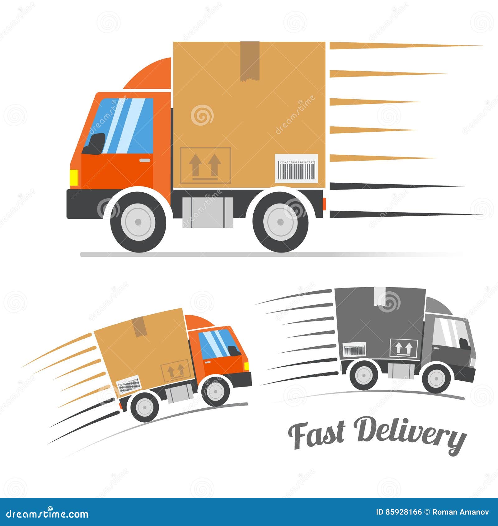 Fast Delivery Truck with Motion Lines, Vector Stock Vector ...